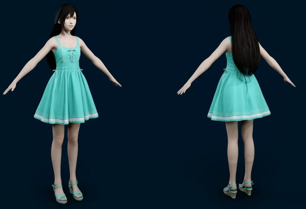 最终幻想7 重制版 美女角色模型大合集 - 游戏模型库 - 3d模型 - 5883d.com!