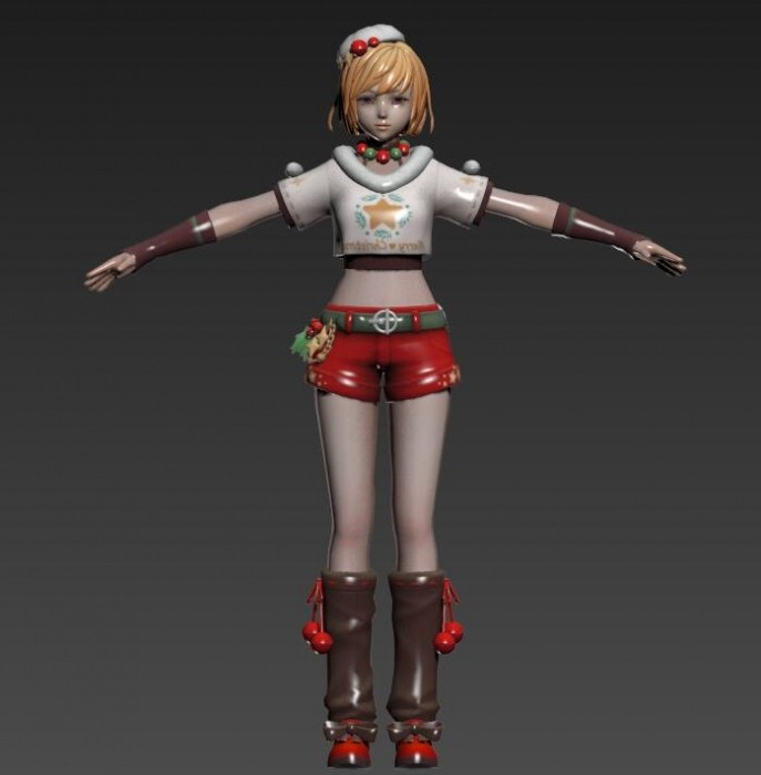 圣诞小姐姐模型 - 游戏模型库 - 5883d - 5883d.com!